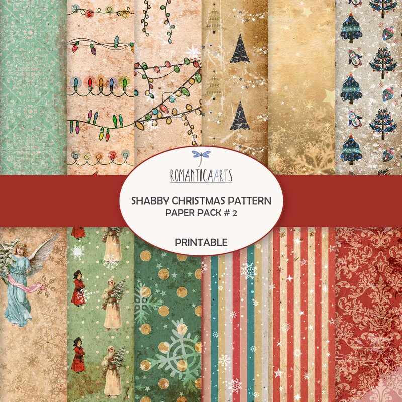 Christmas Digital Paper - Etsy