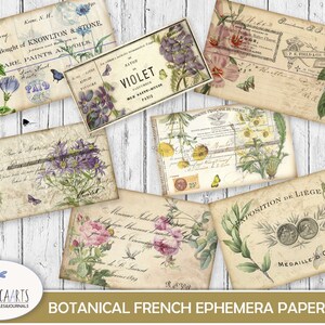 Botanical Ephemera Paper Pack, Printable Scraps, Botanical Bundle ...