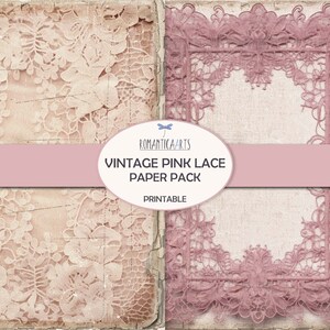 Vintage Pink Lace Paper, Valentine Ephemera, Tattered Lace Printable ...