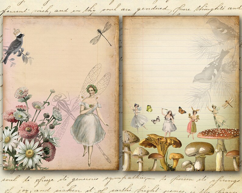 Fairy Tale Journal Kit Digital Magical Collage Sheet Vintage - Etsy