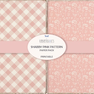 Shabby Pink Pattern Papers, Pink Wallpaper, Decorative Paper ...