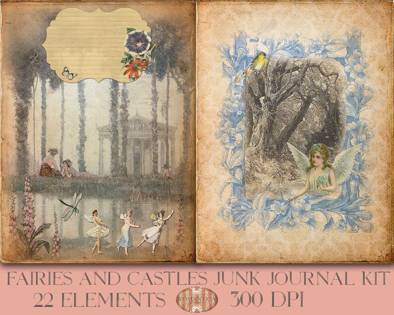 Fairies and Castles Journal Digital Junk Journal Kit Fairy - Etsy
