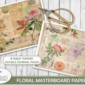 Floral Masterboard Paper, Botanical Digital, Floral Digital, Garden ...