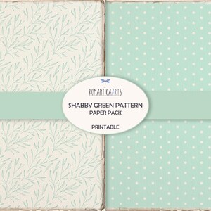 Shabby Green Pattern Papers, Junk Journal, Green Wallpaper, Decoupage ...