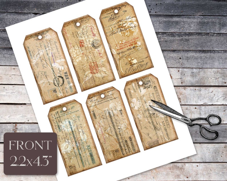 Vintage Ephemera Botanical Tag French Ephemera Shabby - Etsy