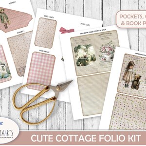 Cute Cottage Folio Kit, Tri Fold Folio Kit, Cottage Girls, Shabby Folio ...