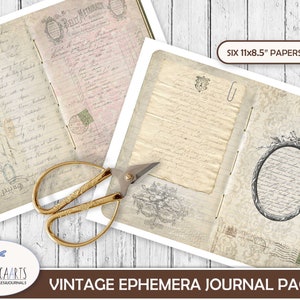 Printable Ephemera Notebook, Junk Journal Printable, Neutral Color ...