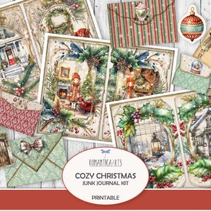 Cozy Christmas Junk Journal Printable Kit, Festive Digital Christmas ...