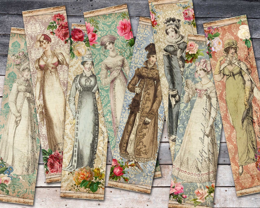 Jane Austen Strips, Jane Austen Bookmarks, Journal Insert, Regency ...