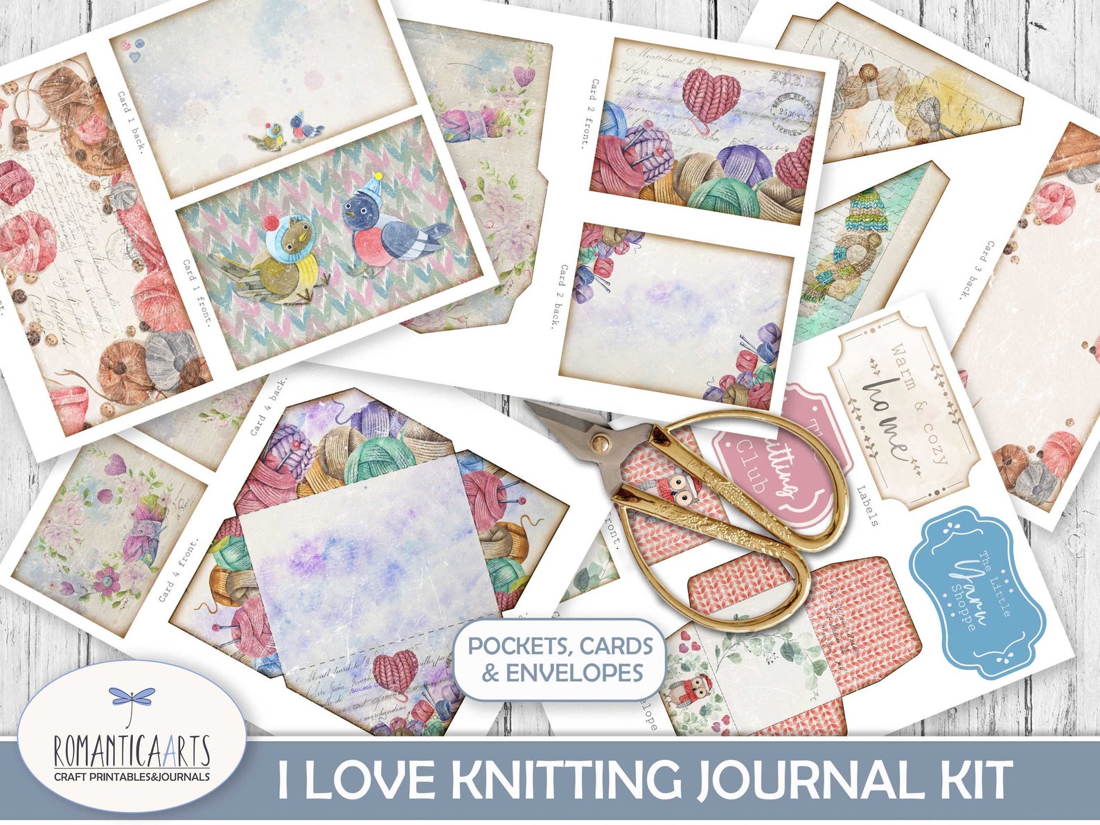 I Love Knitting Journal Kit, Junk Journal, Knitting Lover Paper, Yarn ...