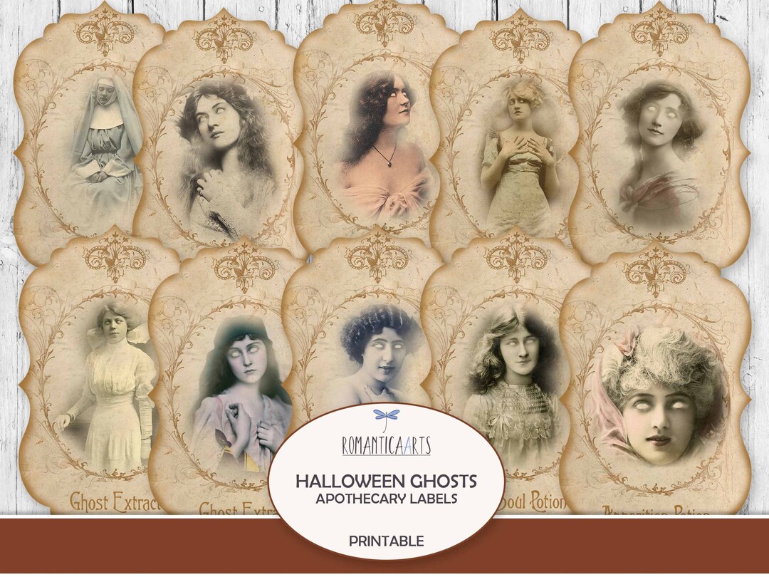 Halloween Ghosts Labels for Apothecary Jars, Printable Spooky Bottle ...