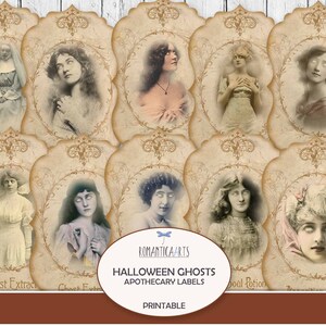 Halloween Ghosts Labels for Apothecary Jars, Printable Spooky Bottle ...