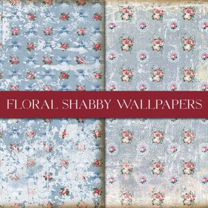 Shabby Floral Pattern Paper Pack, Digital Wallpaper, Floral Digital ...