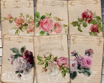 Cover Pages Victorian Roses Garden Pink Roses Pages Vintage - Etsy