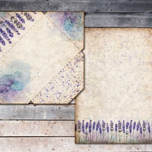 Digital Lavender Stationery Kit, Lavender Writing Paper, Lavender ...