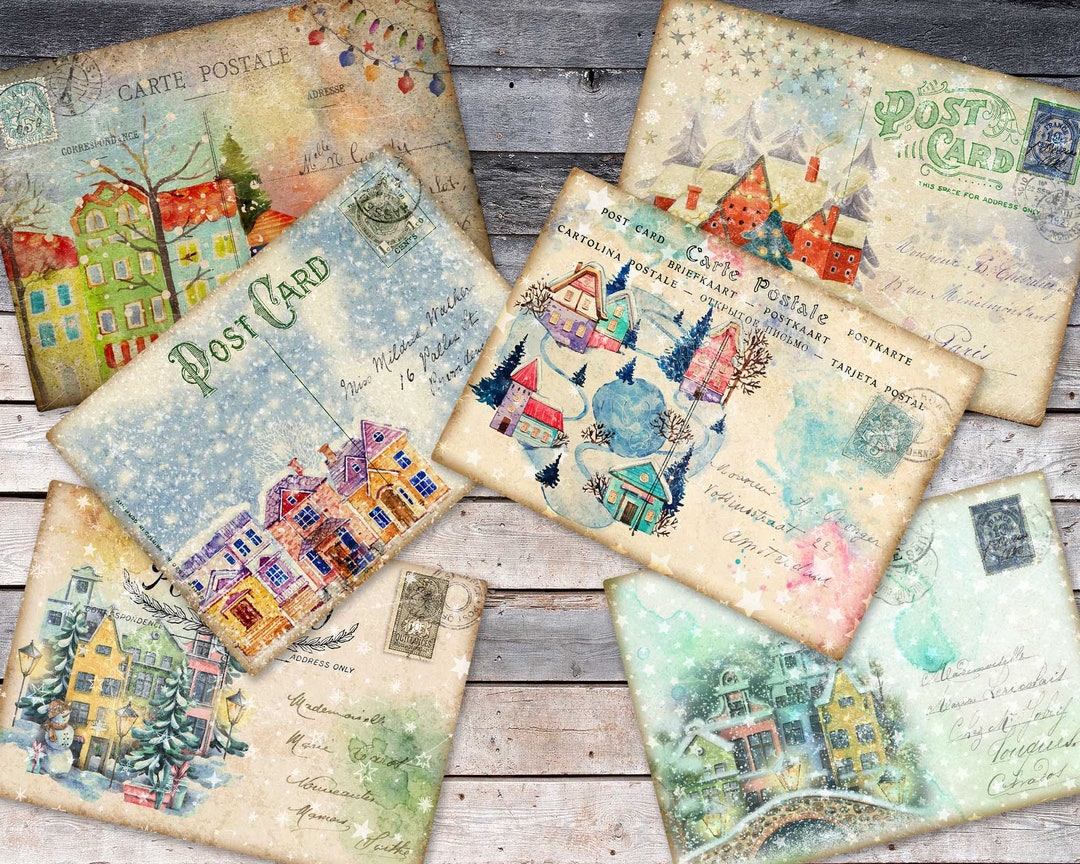 Christmas Postcards, Christmas Town, Cute Christmas, Journal Insert ...
