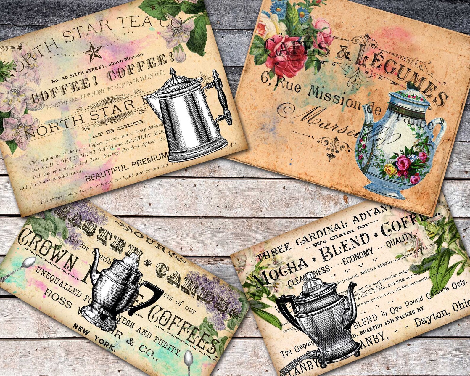 Tea Party Ephemera Papers Tea Paper Pack Coffee and Tea - Etsy