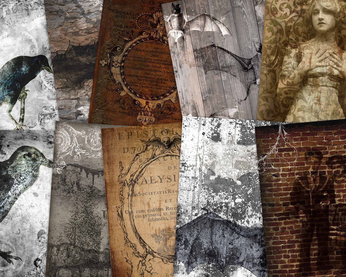 Creepy Halloween Digital Papers for Journal Spooky Printable - Etsy