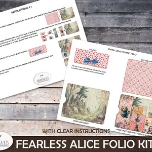 Fearless Alice in Wonderland Digital Folio Kit, Printable Folio Journal ...