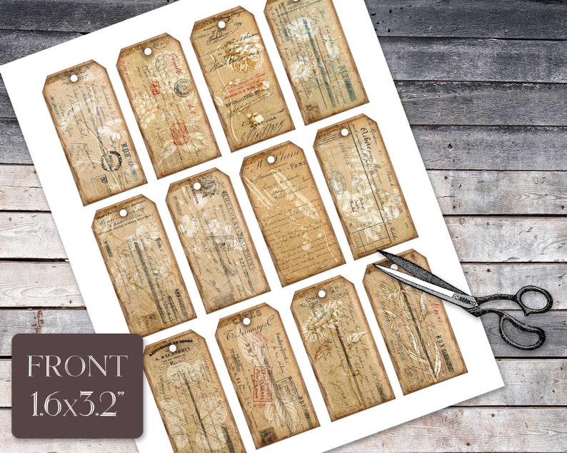 Vintage Ephemera Botanical Tag French Ephemera Shabby - Etsy