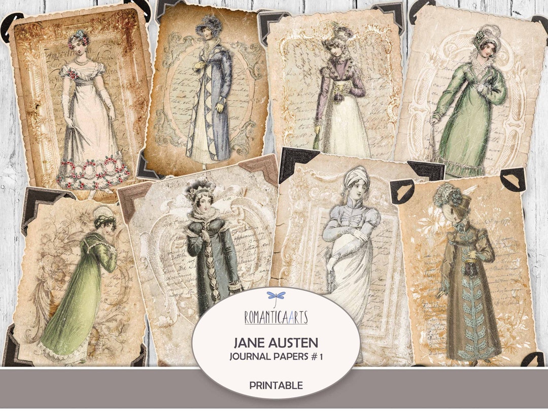 Jane Austen Paper Pack, Junk Journal Printable, Digital Jane Austen ...