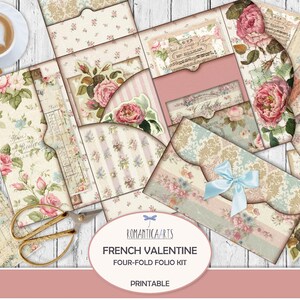 French Valentine Folio, Pink Folder, Printable Folio, Folders With ...