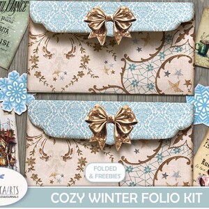 Cozy Winter Folio Kit, Shabby Winter Tri Fold Folio, Loaded Folder ...