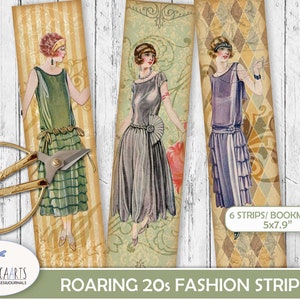 Women Fashion Strip, 1920 Fashion, Fashion Bookmark, Roaring 20s ...