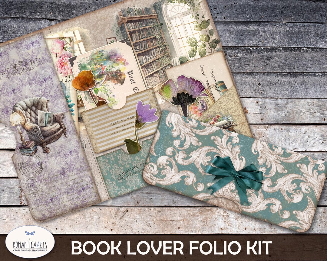 Book Lover Folio Kit Junk Journal Printable Happy Mail - Etsy