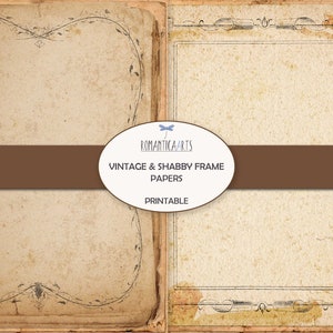 Vintage Frame Papers, Shabby Journal Paper, Layered Pages, Junk Journal ...