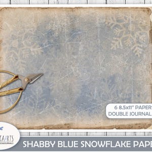 Snowflake Paper, Blue Snowflake, Shabby Winter, Journal Pages ...