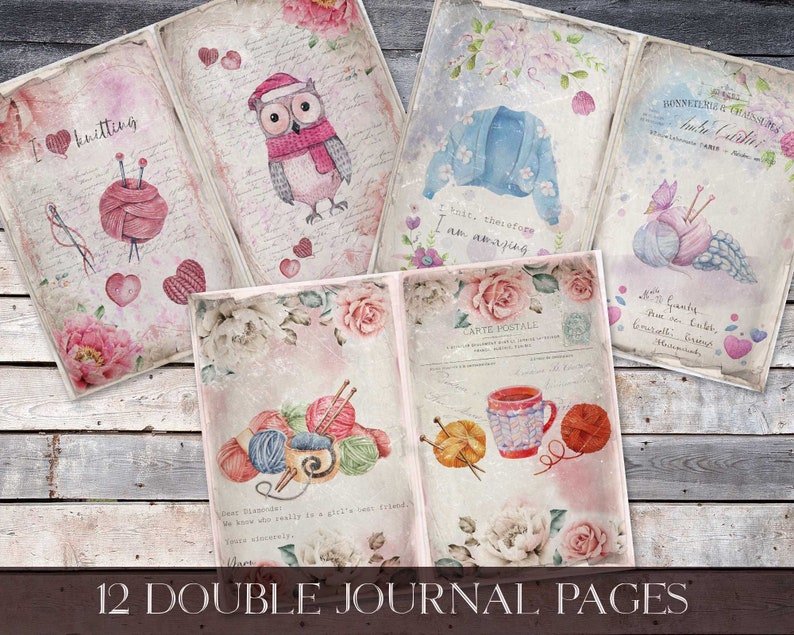 I Love Knitting Journal Kit Junk Journal Knitting Lover - Etsy