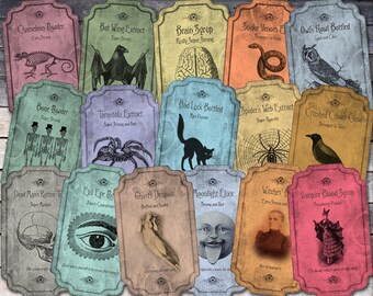 DIGITAL Halloween Apothecary Labels Printable Spooky - Etsy