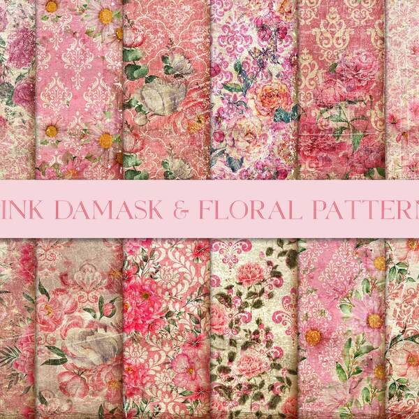 Damask Digital Paper - Etsy
