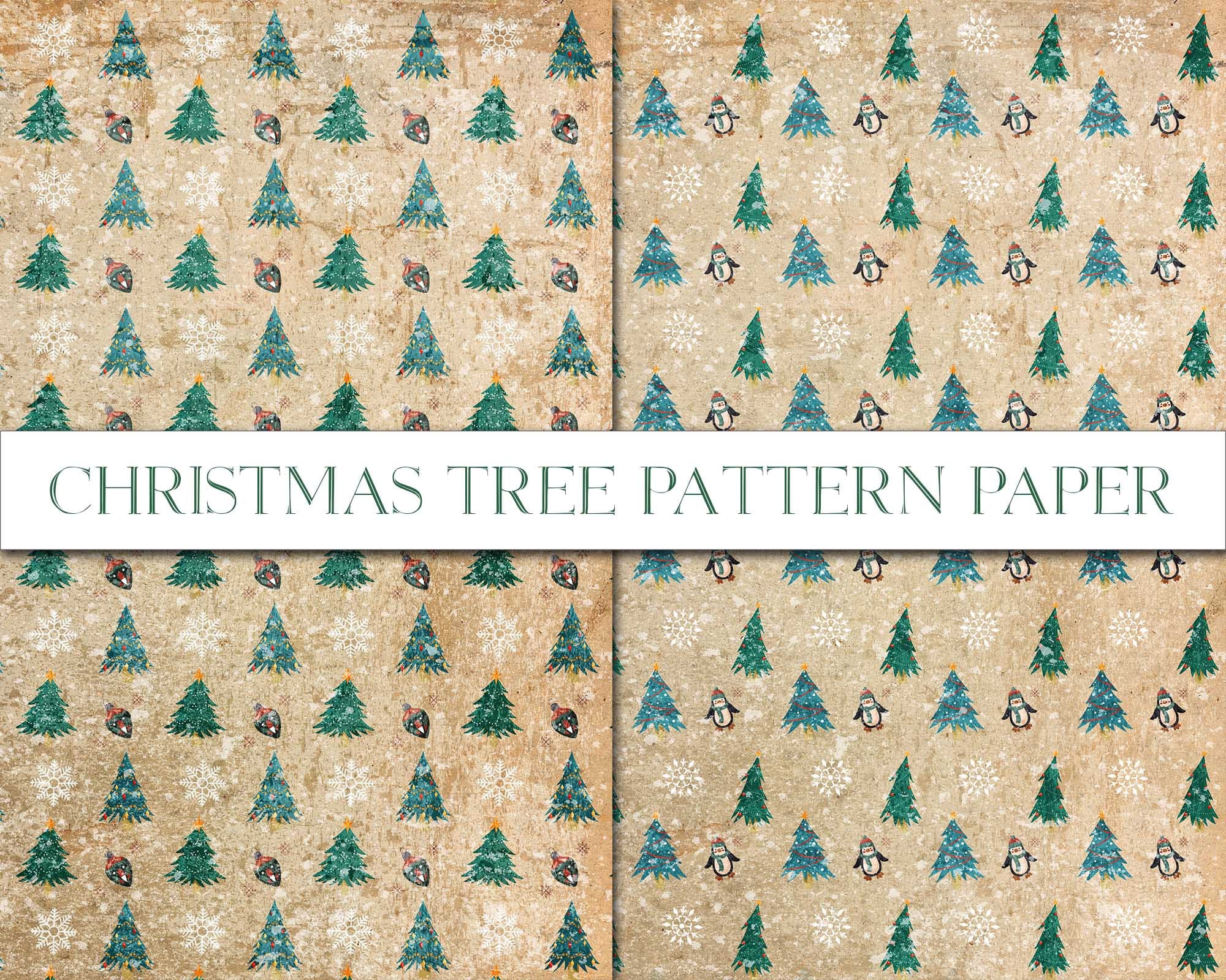 Christmas Tree Pattern Paper Christmas Journal Paper - Etsy