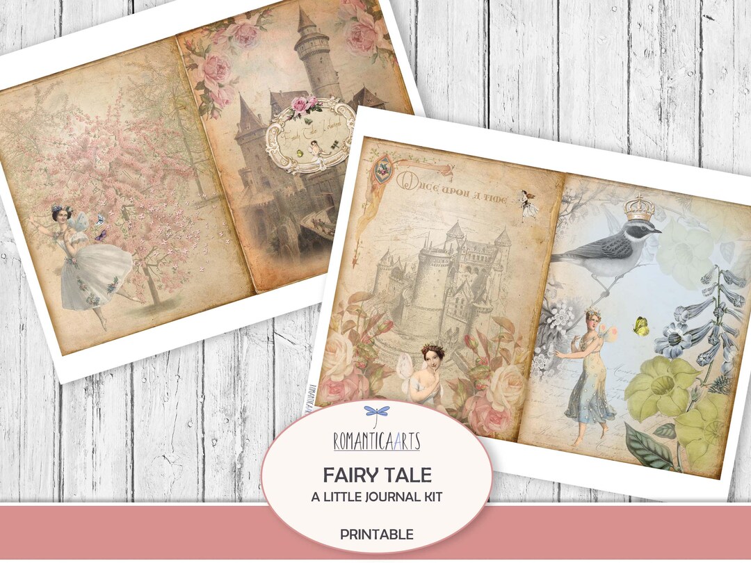Fairy Tale Journal Kit, Digital Magical Collage Sheet, Vintage Journal ...