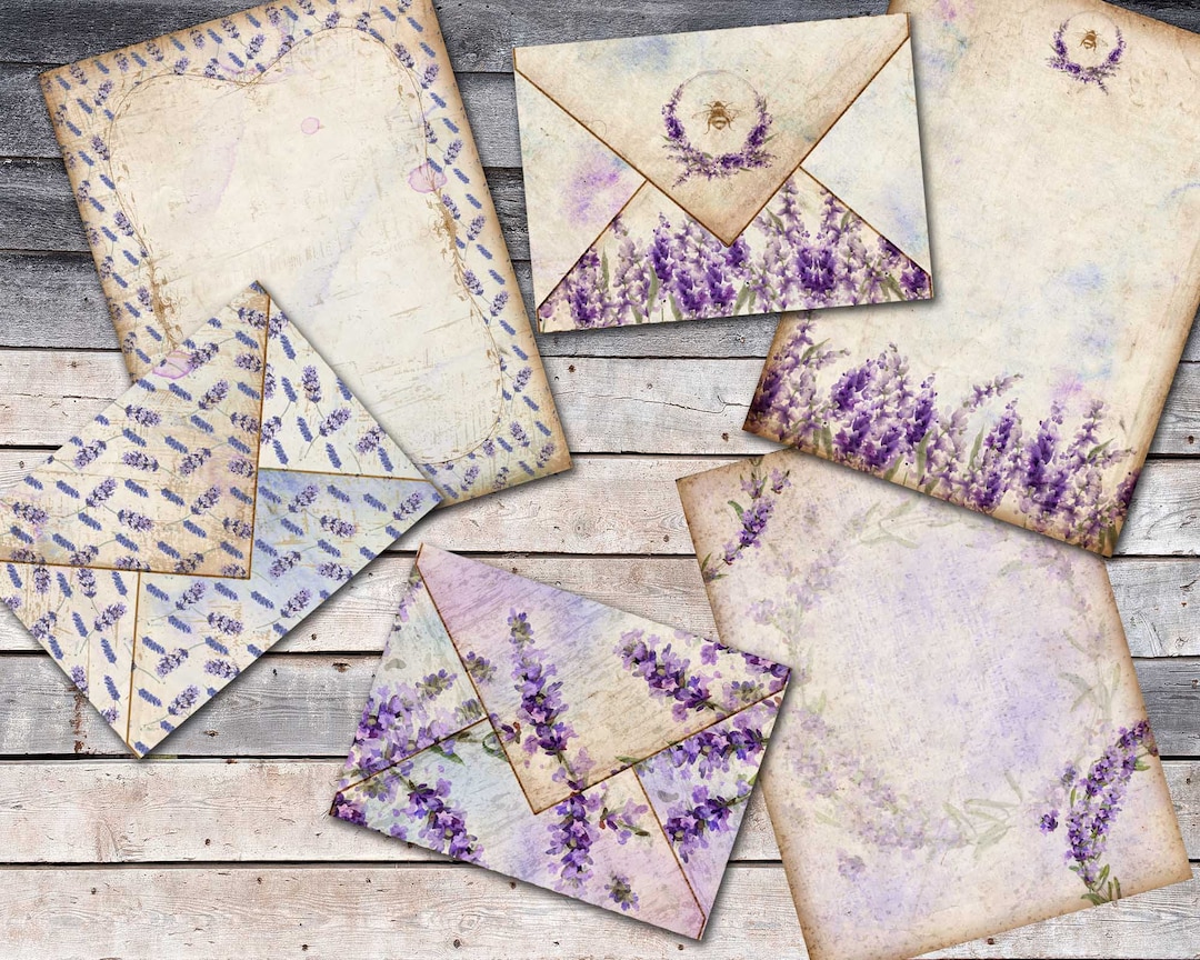 Digital Lavender Stationery Kit, Lavender Writing Paper, Lavender ...