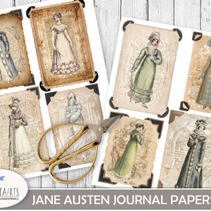 Jane Austen Paper Pack, Junk Journal Printable, Digital Jane Austen ...