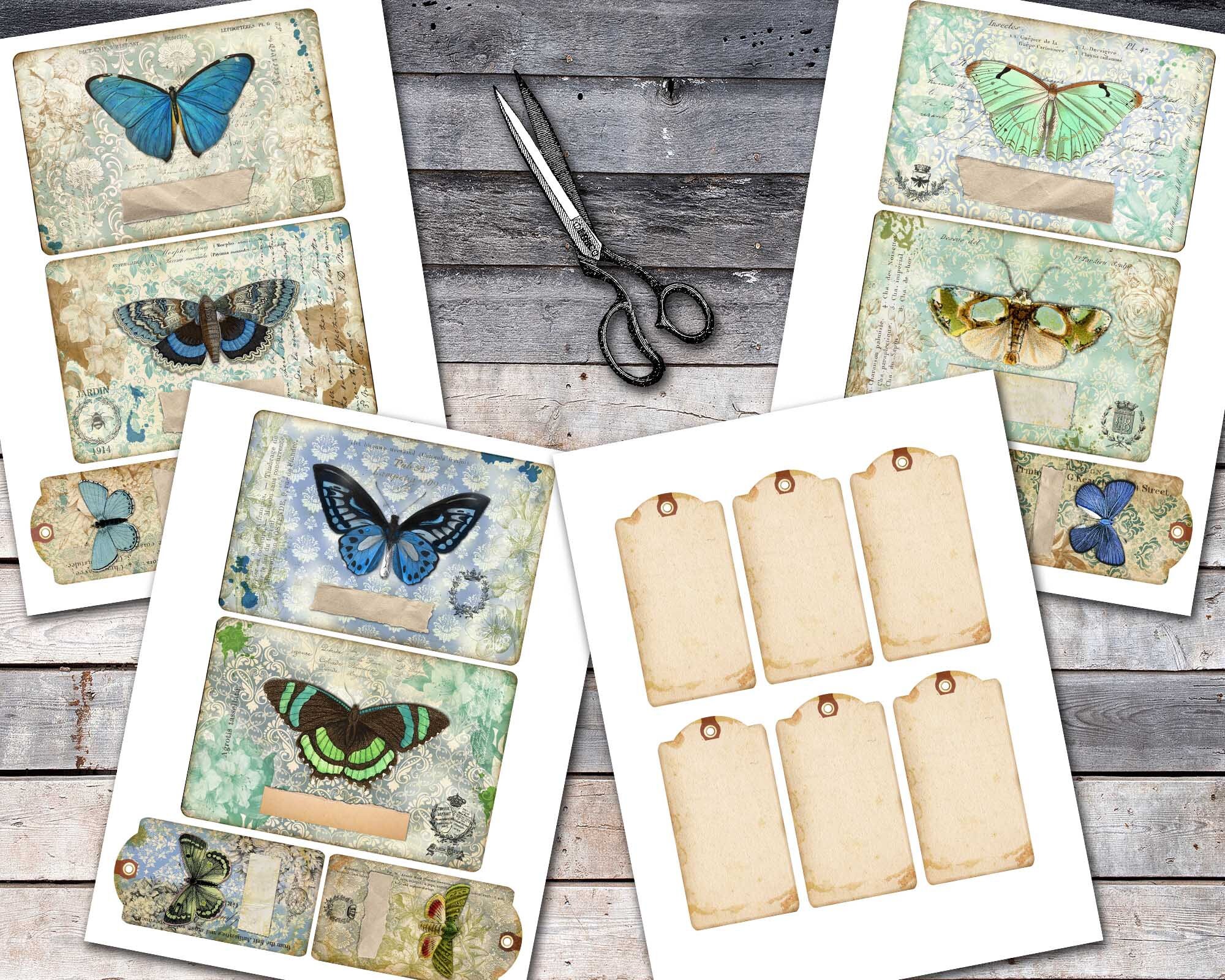 Blue and Green Butterfly Card Butterfly Journal Insert | Etsy