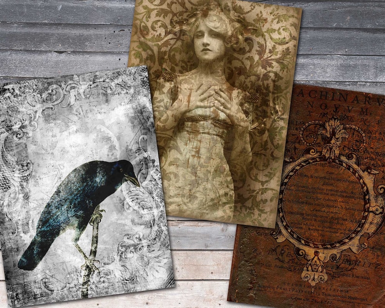 Creepy Halloween Digital Papers for Journal Spooky Printable - Etsy