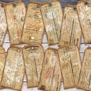 Vintage Ephemera Botanical Tag, French Ephemera, Shabby Botanical, Tag ...