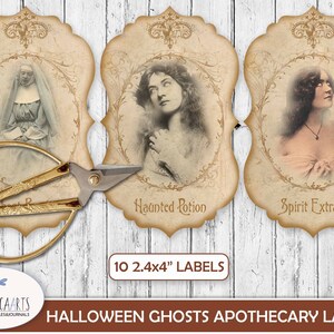 Halloween Ghosts Labels for Apothecary Jars, Printable Spooky Bottle ...