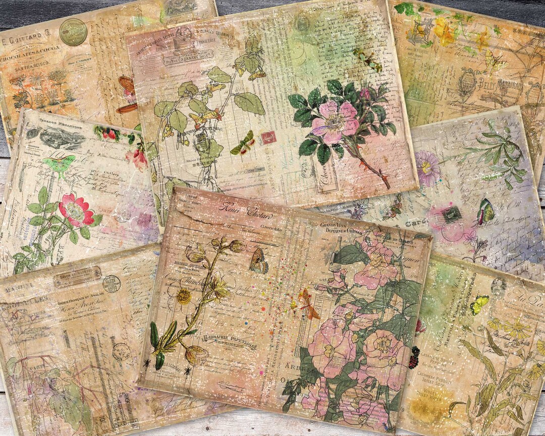 Floral Masterboard Paper, Botanical Digital, Floral Digital, Garden ...