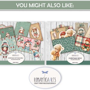 Christmas Girls Folder Envelope for Journals, Pocket Folder, Scrapbook ...