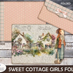 Sweet Cottage Girls Folio Kit, Printable Folding Folio, Vintage Country ...