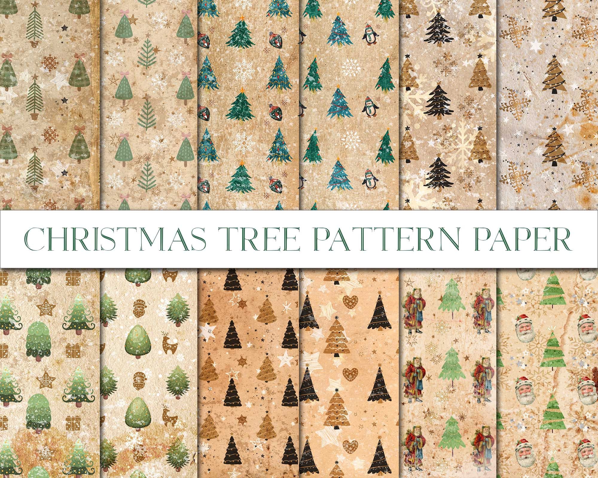 Christmas Tree Pattern Paper Christmas Journal Paper - Etsy
