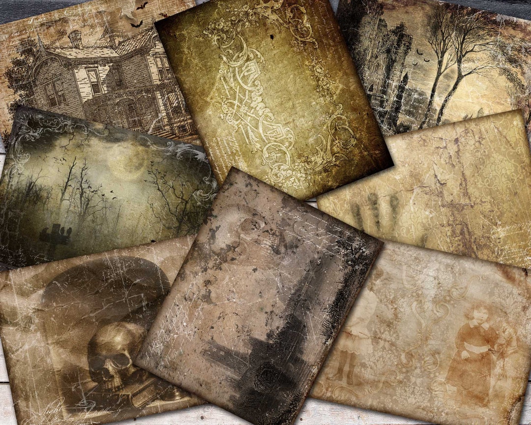 Haunted Halloween Journal Pages, Creepy Halloween Digital Papers ...