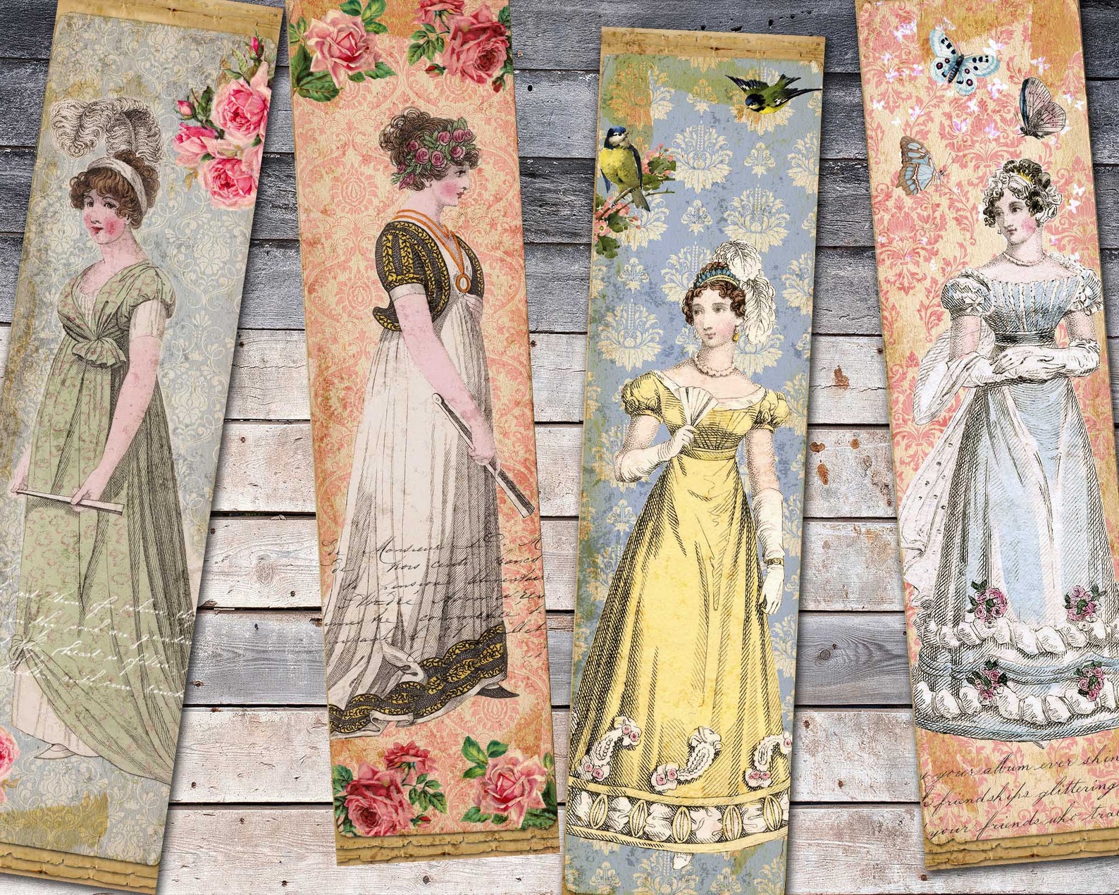 Jane Austen Bookmarks Austen Strips Regency Papers Regency - Etsy