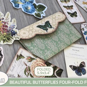 Beautiful Butterflies Four-fold Folio Kit, Butterfly Digital Junk ...