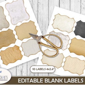 Editable Blank Label, Blank Jar Labels, Shabby Labels, Edit Yourself ...